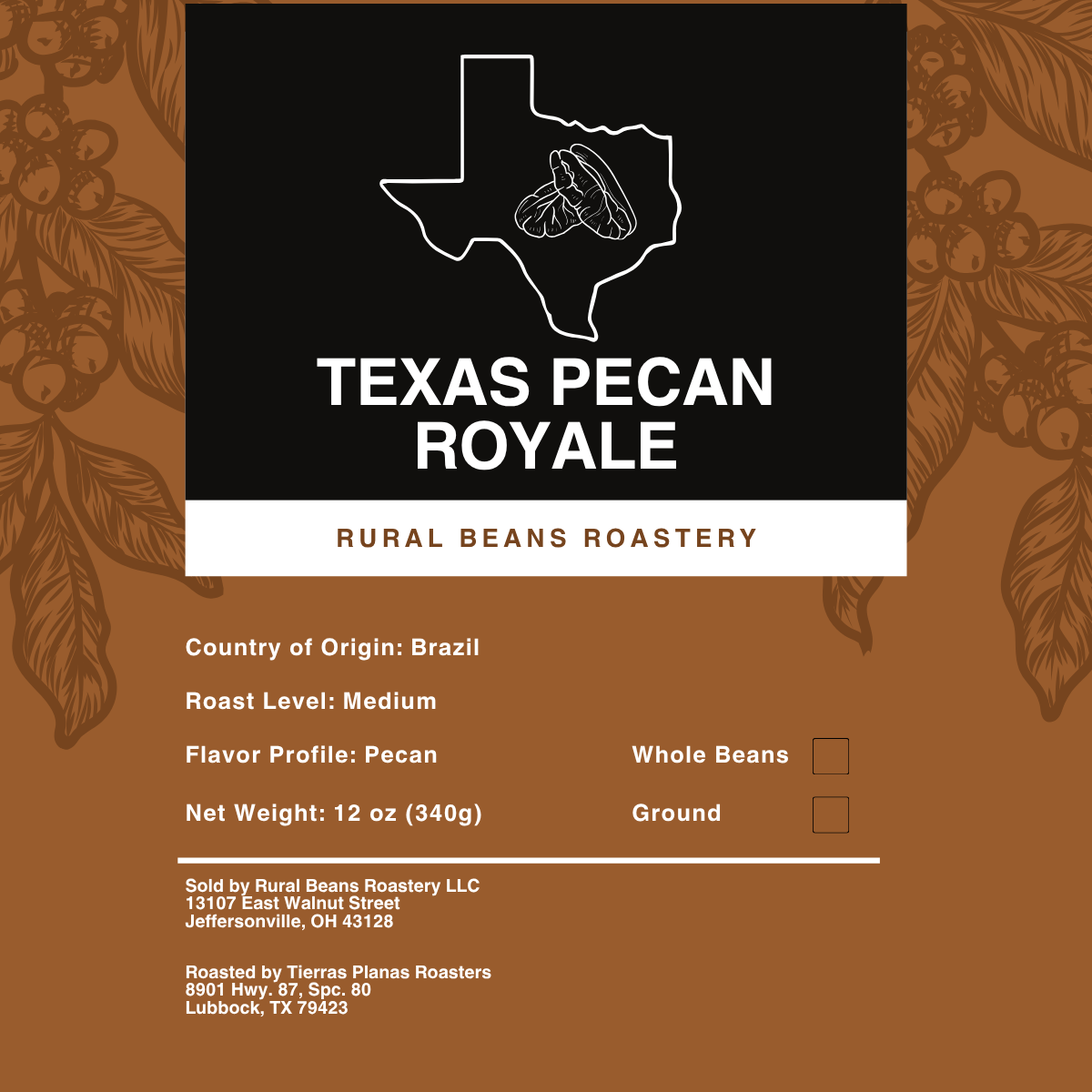 Texan Pecan Royale Flavored Coffee – Rural Beans Roastery